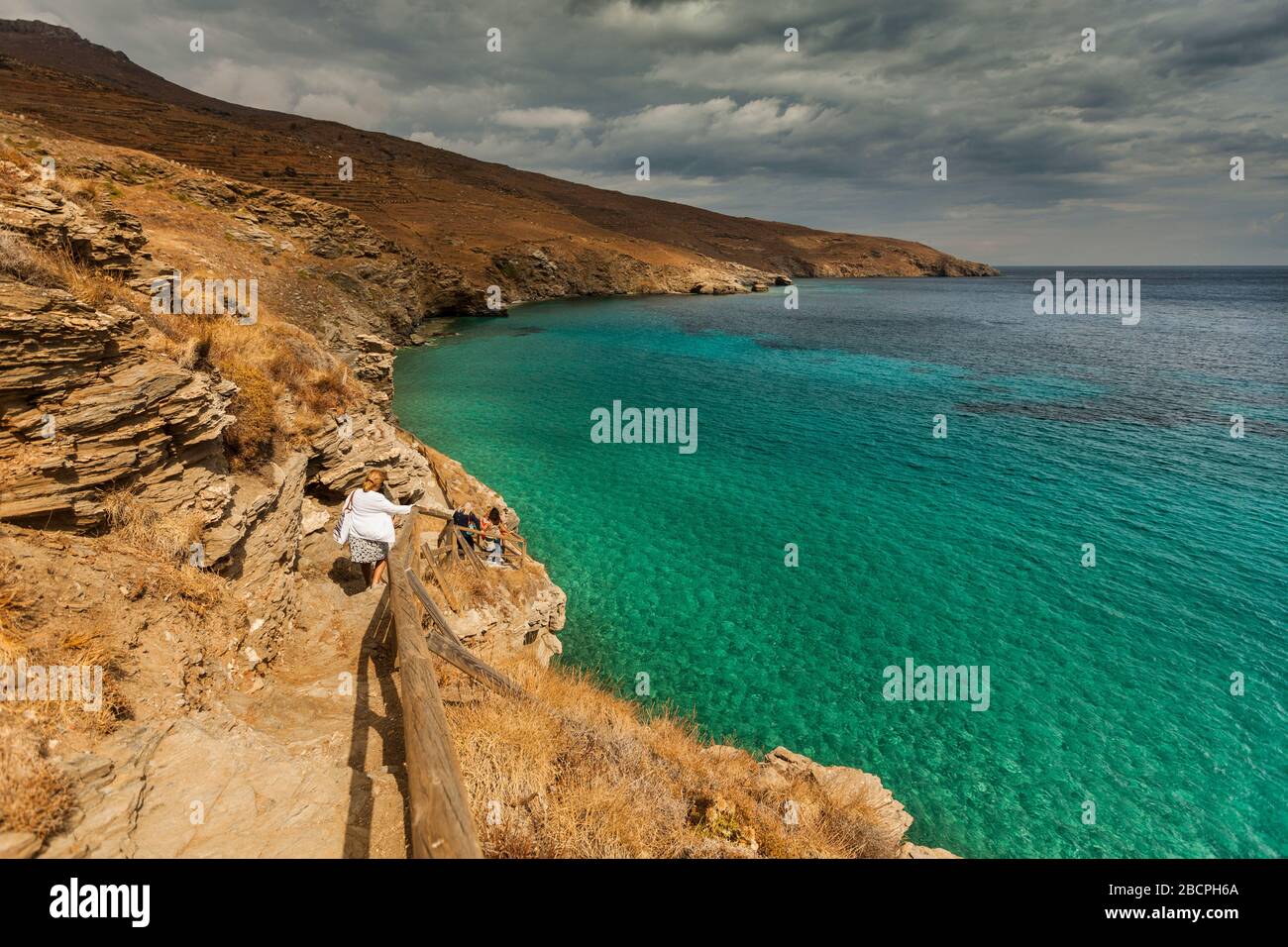 Greece, Cyclades archipelago, Andros island: Grias to Pidima beach ...