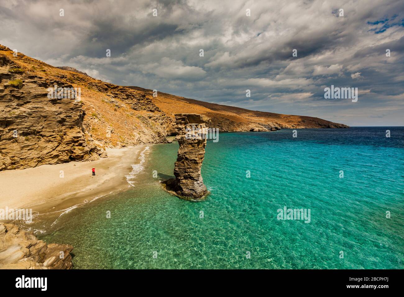 Greece, Cyclades archipelago, Andros island: Grias to Pidima beach ...