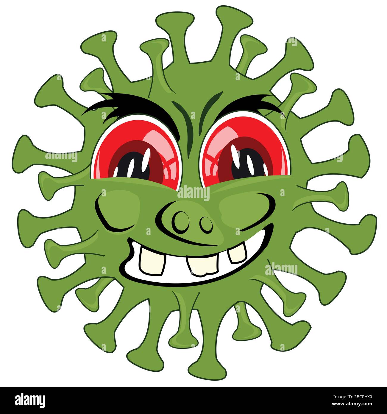 Vector illustration to comic green infection coronavirus Stock Vector ...