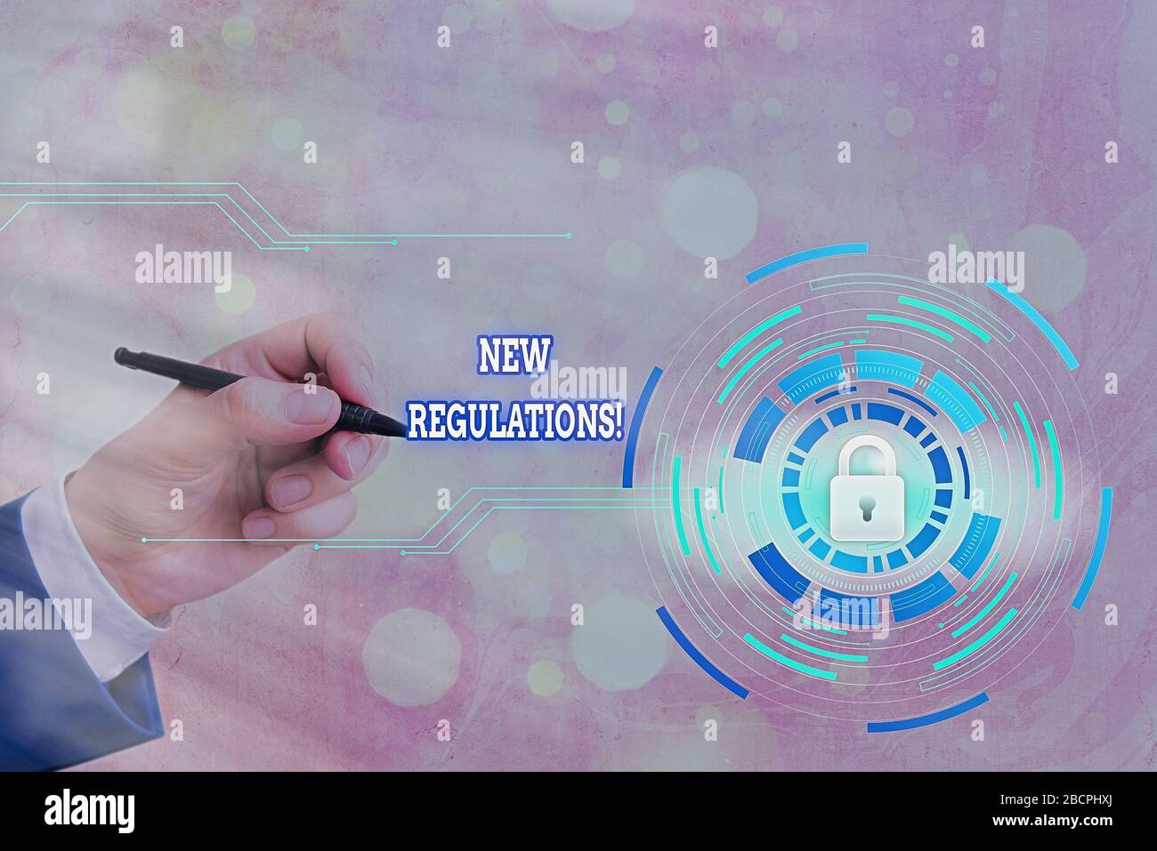 Writing note showing New Regulations. Business concept for rules made ...