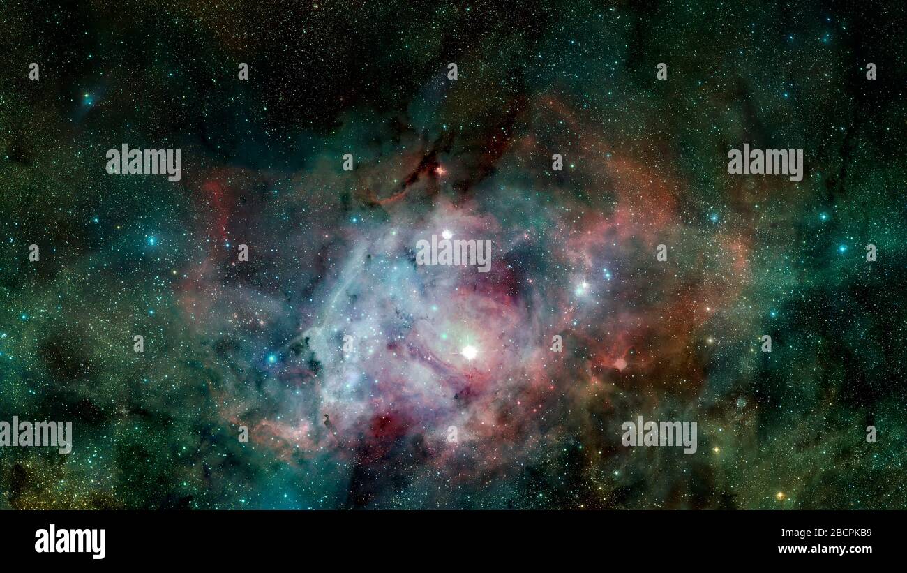 Deep space art. Nebulas, galaxies and stars in beautiful composition ...