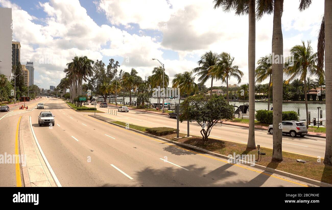 Driving on Washington Avenue in Miami Beach - MIAMI, USA APRIL 10, 2016 ...
