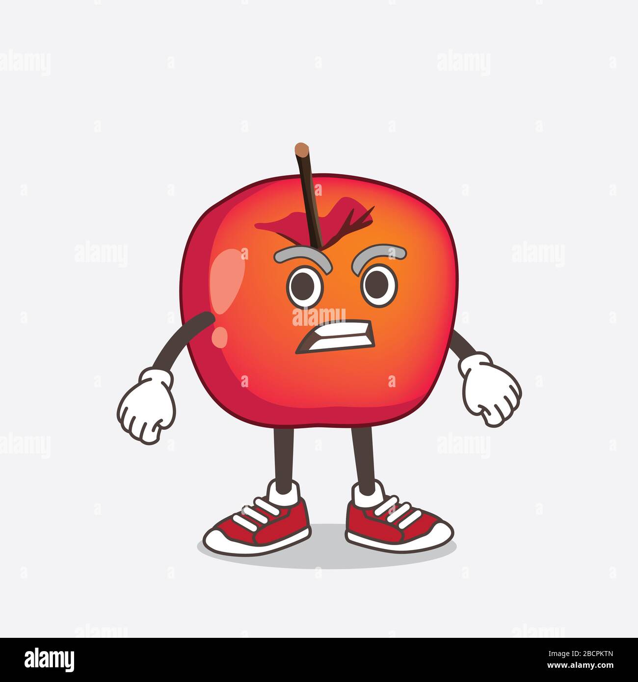 An illustration of Crab Apple cartoon mascot character in a confused ...