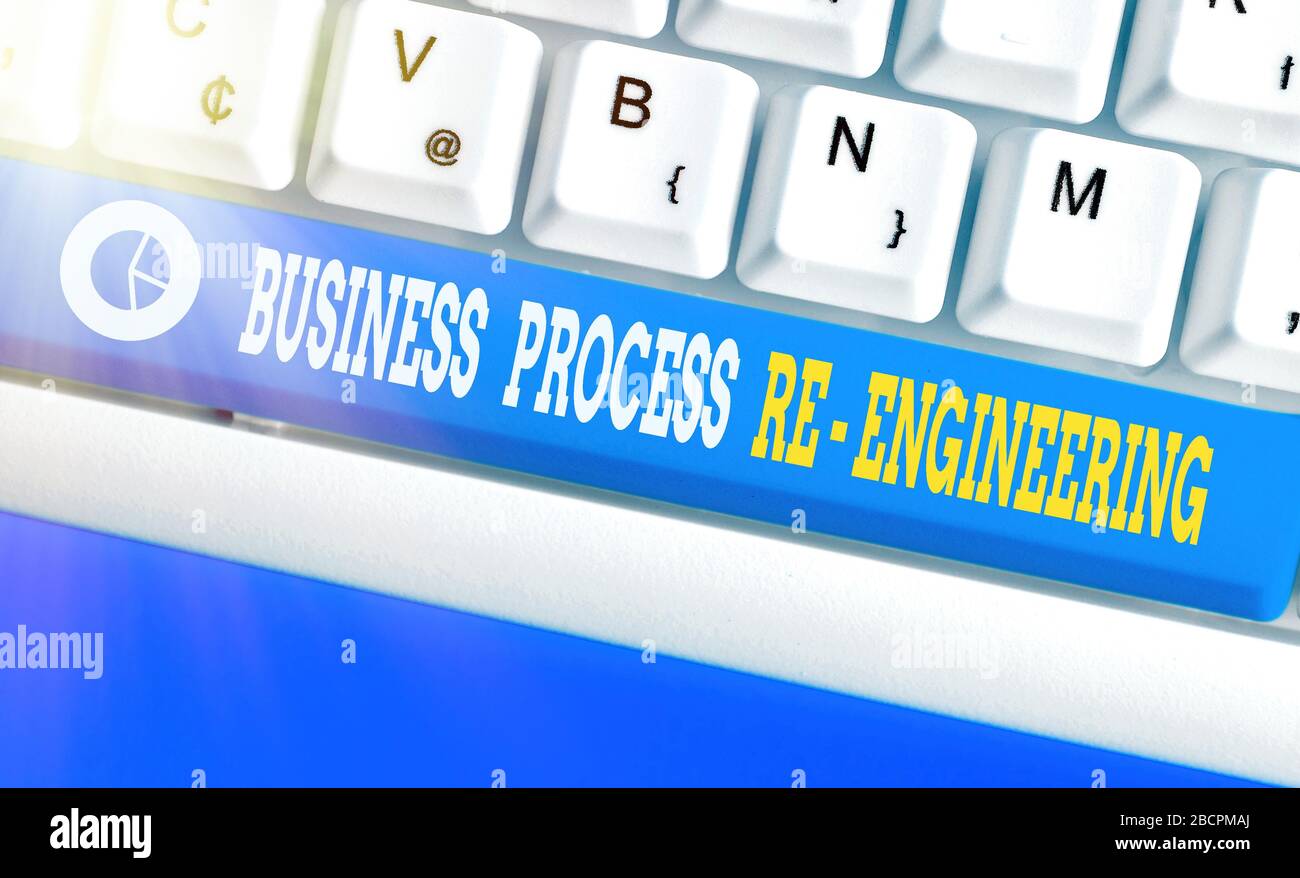 Text sign showing Business Process Re Engineering. Business photo ...