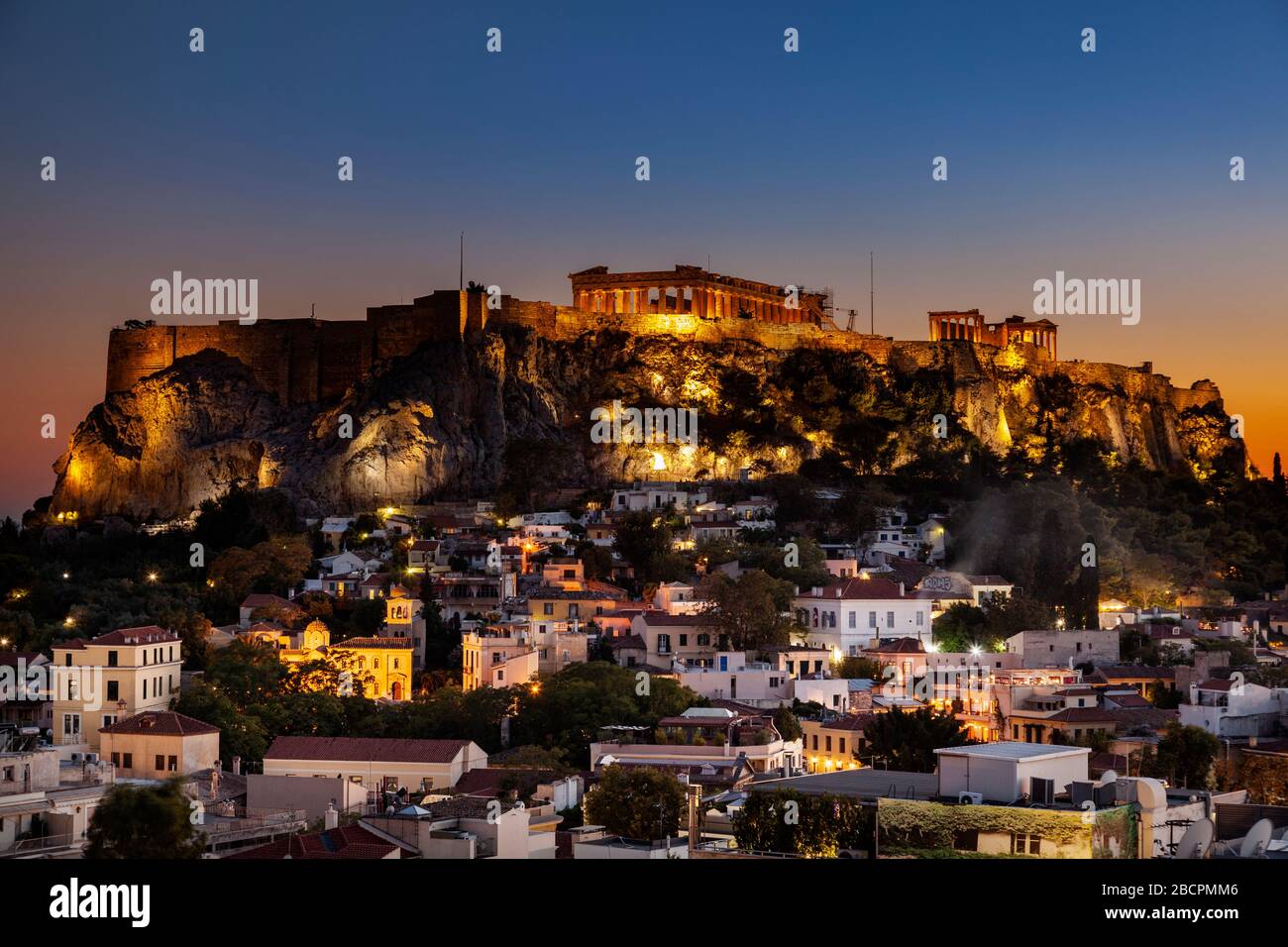 Greece, Athens: beautiful view over the city from the rooftop of ...