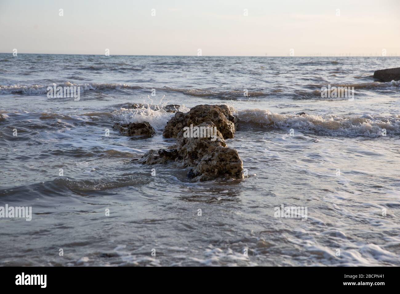 Rocks in the Sea at Peacehaven Beach, East Sussex, United Kingdom Stock ...