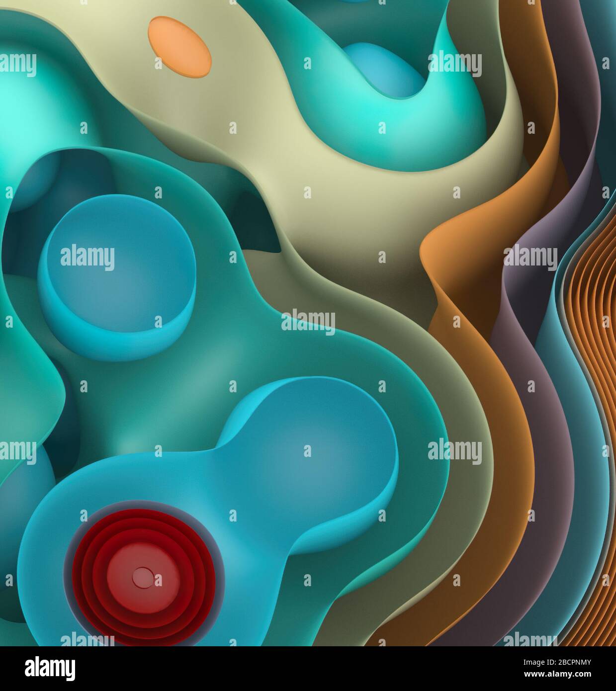 Abstract Colorful Background With Curved Elements Stock Photo - Alamy