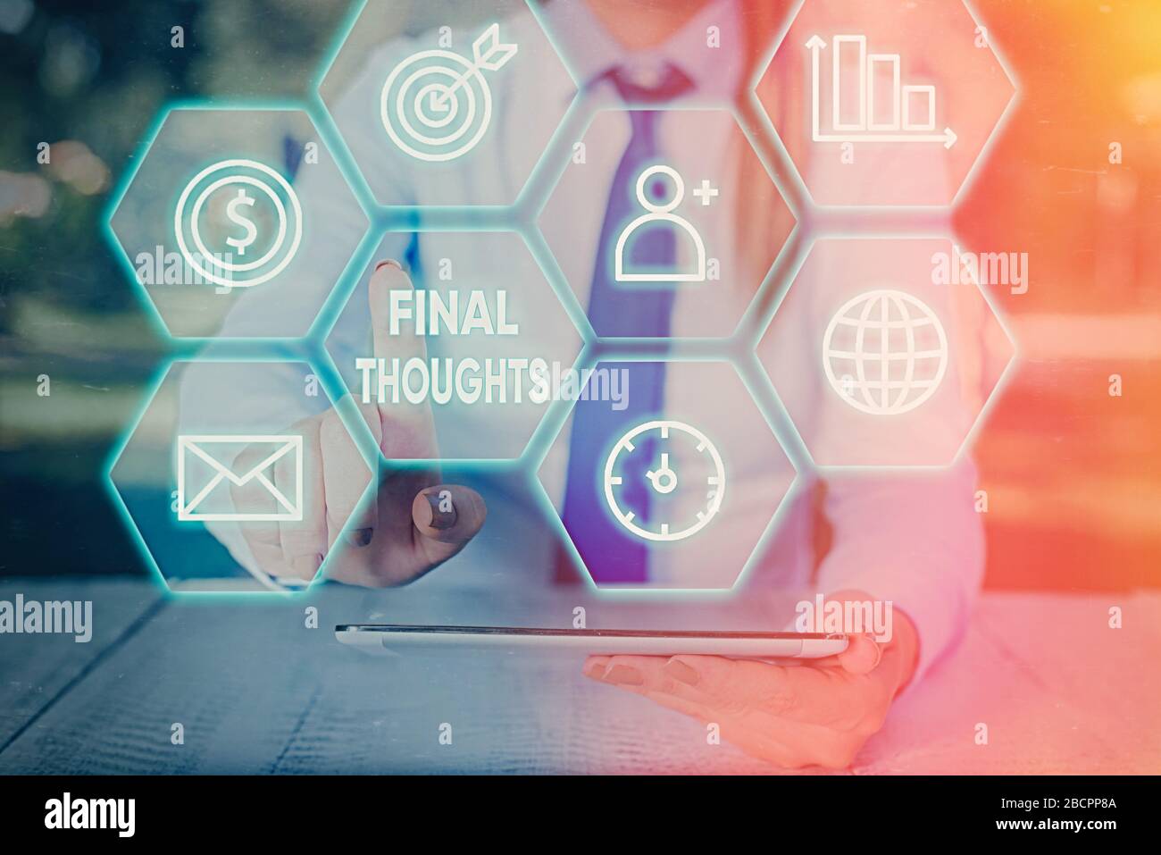 Text sign showing Final Thoughts. Business photo showcasing the ...