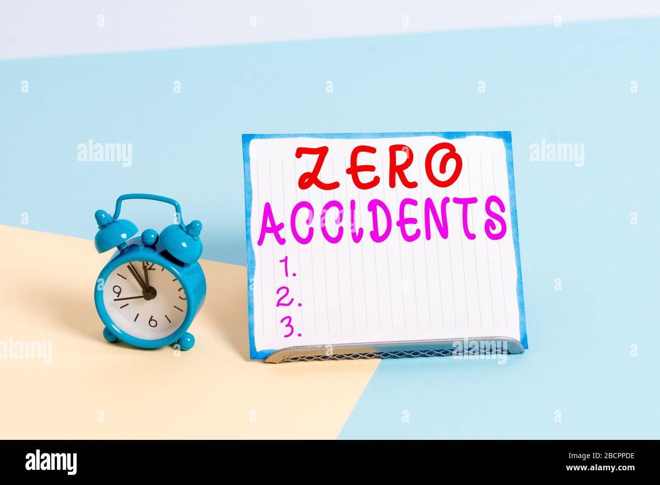 Writing note showing Zero Accidents. Business concept for important ...
