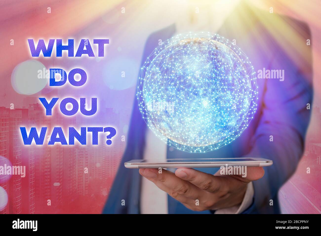 Text sign showing What Do You Want Question. Business photo showcasing ...