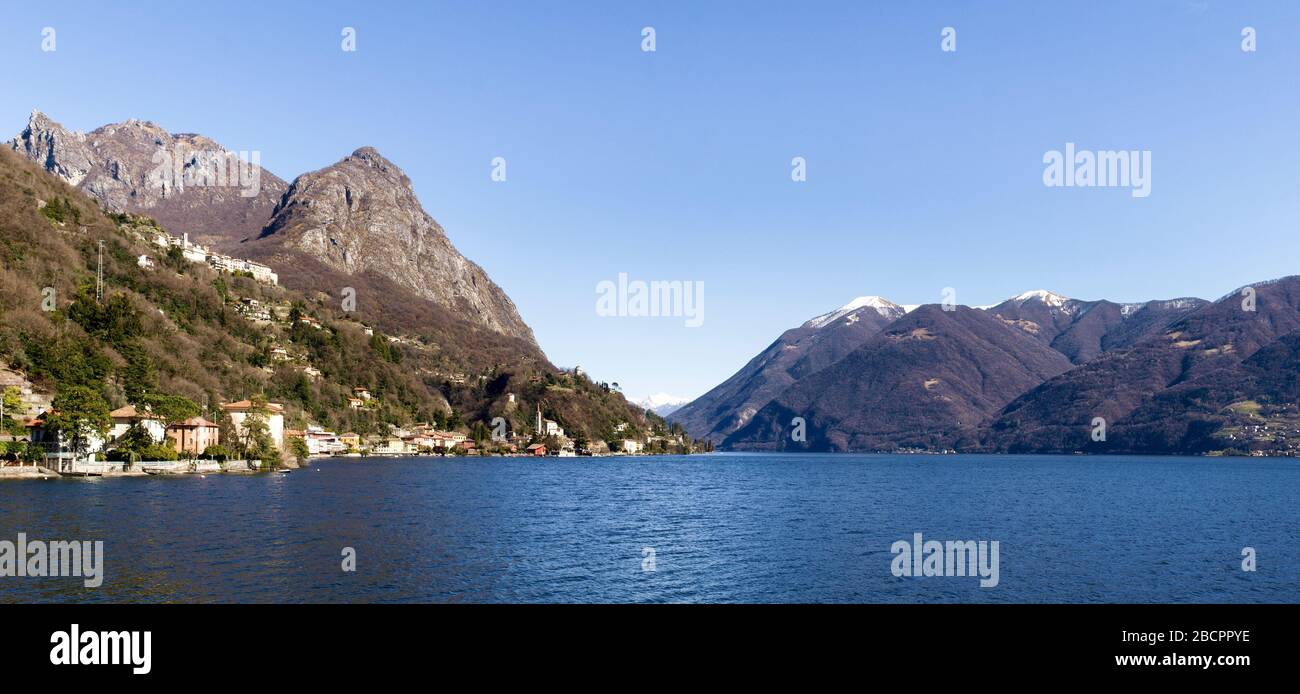 Valsolda, Italy: historic village on the edge of Lake Lugano Stock ...