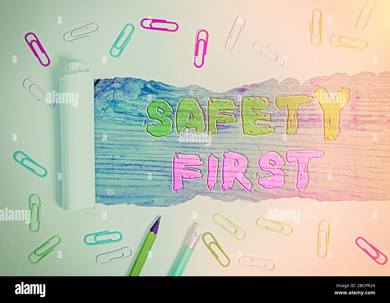 Handwriting text writing Safety First. Conceptual photo used to say ...