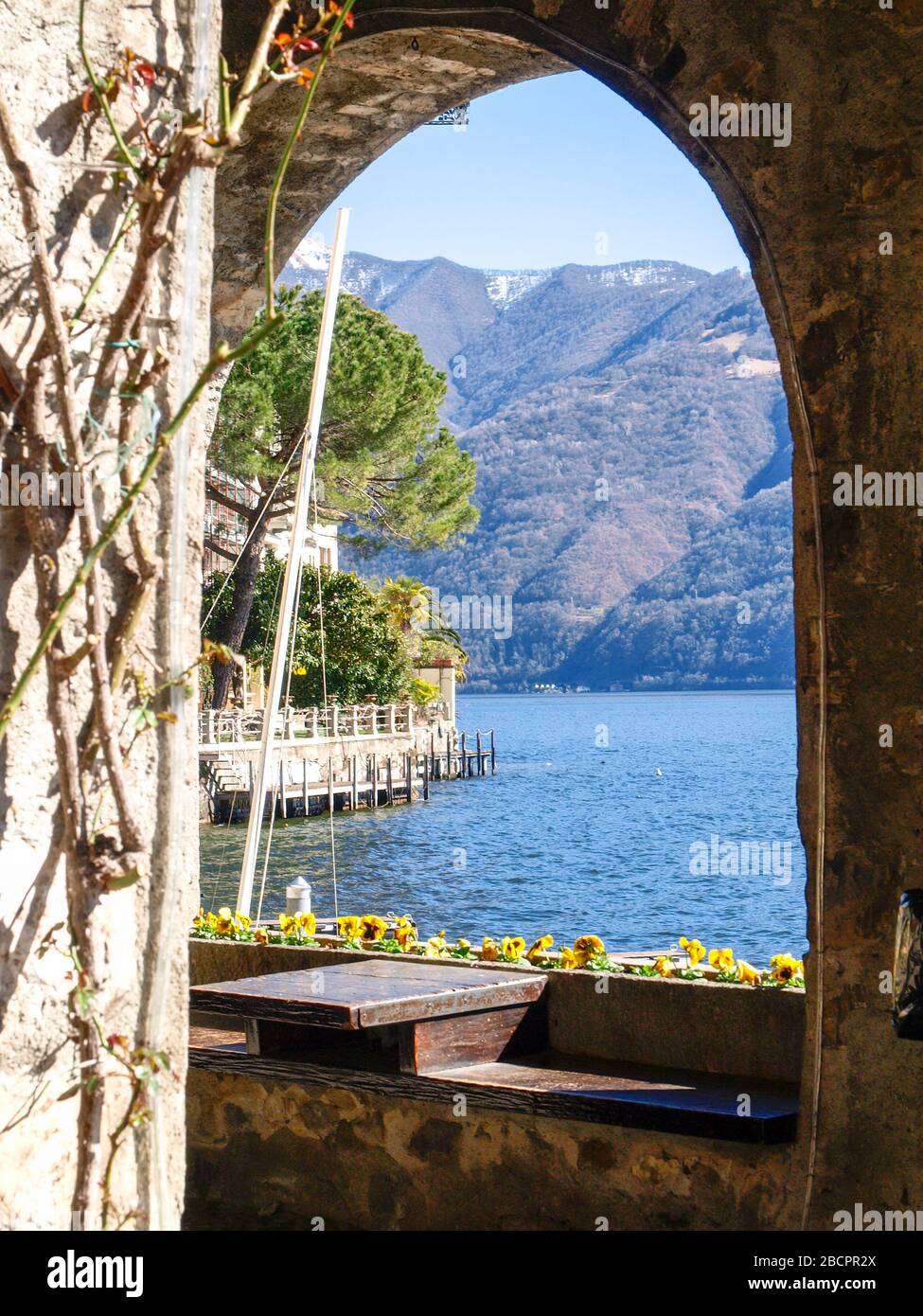 Valsolda, Italy: historic village on the edge of Lake Lugano Stock ...