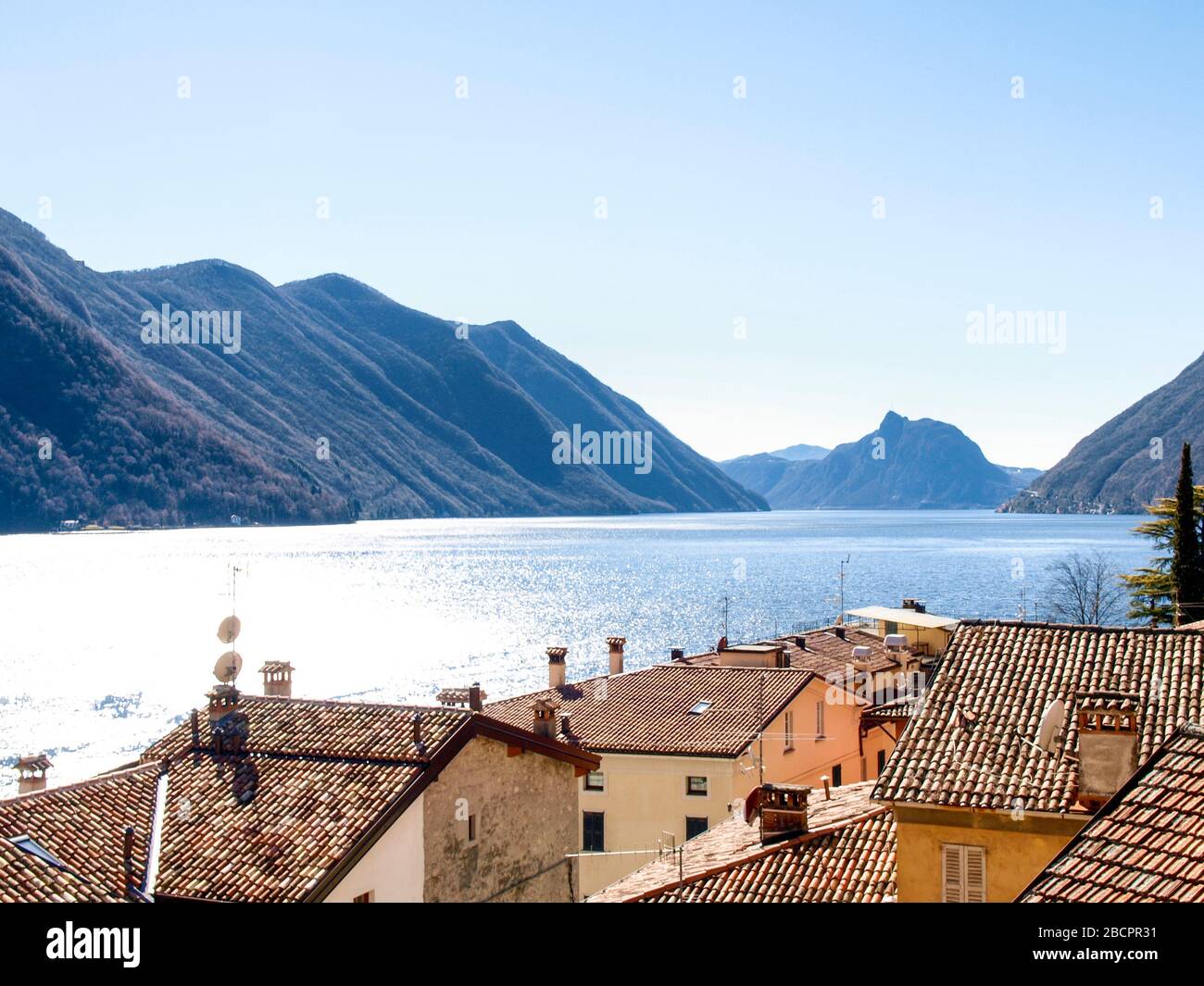 Valsolda, Italy: historic village on the edge of Lake Lugano Stock ...