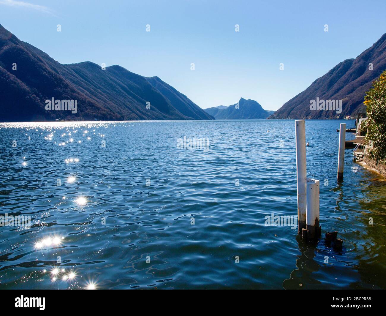 Valsolda, Italy: historic village on the edge of Lake Lugano Stock ...
