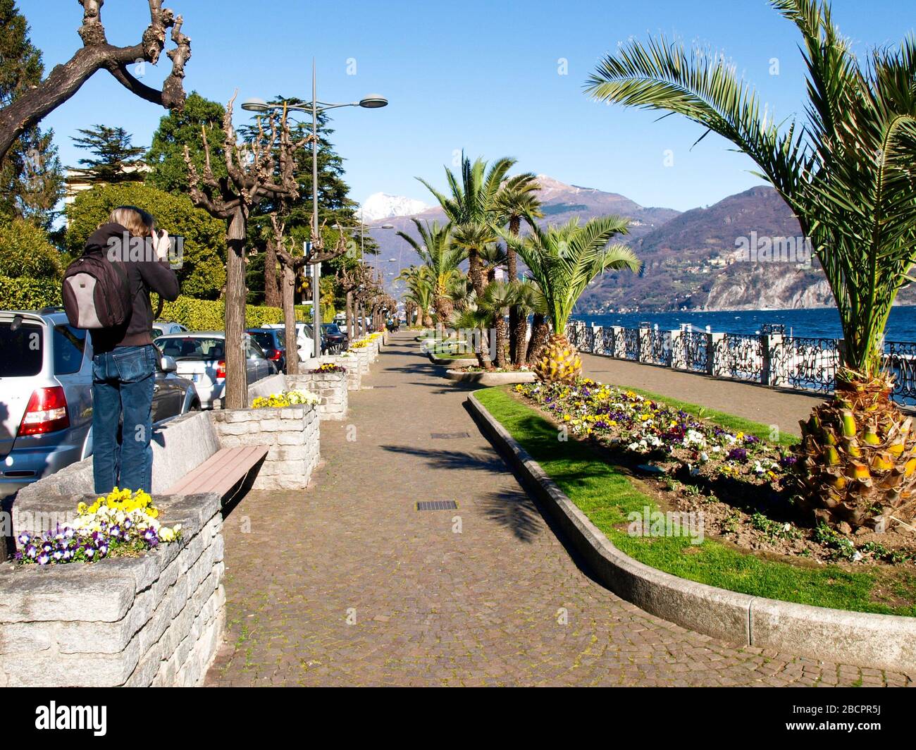 Menaggio Italy - March 10, 2017: historic village on the edge of Lake ...