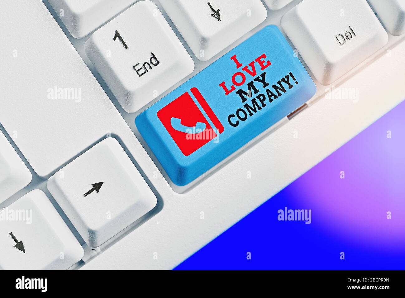 Text sign showing I Love My Company. Business photo text tell why ...