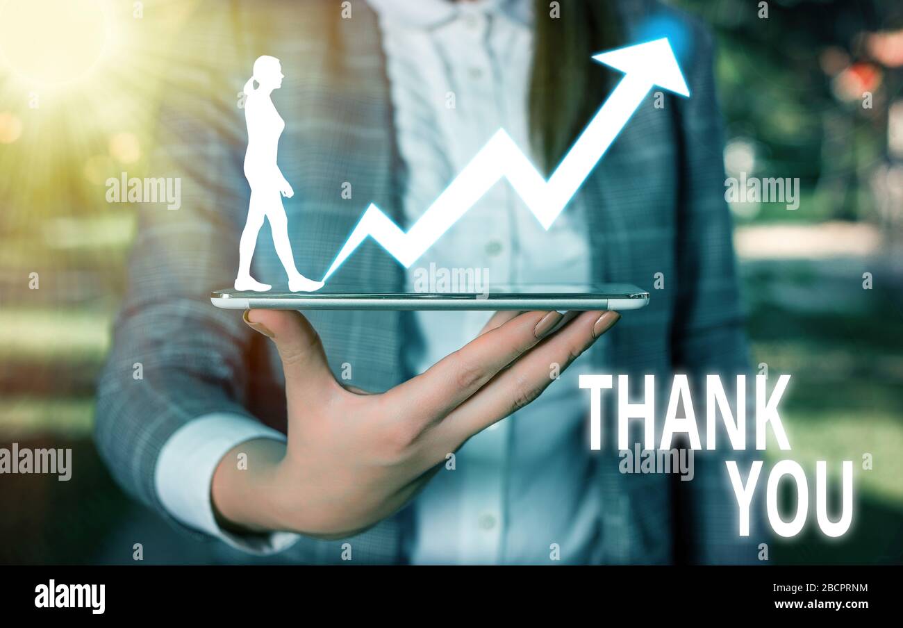 Word writing text Thank You. Business photo showcasing a polite ...