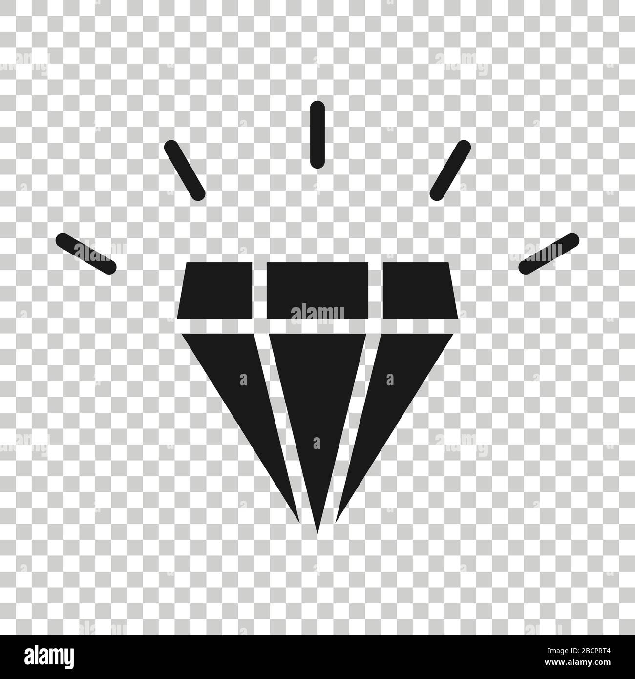 Diamond gem icon in flat style. Gemstone vector illustration on white ...