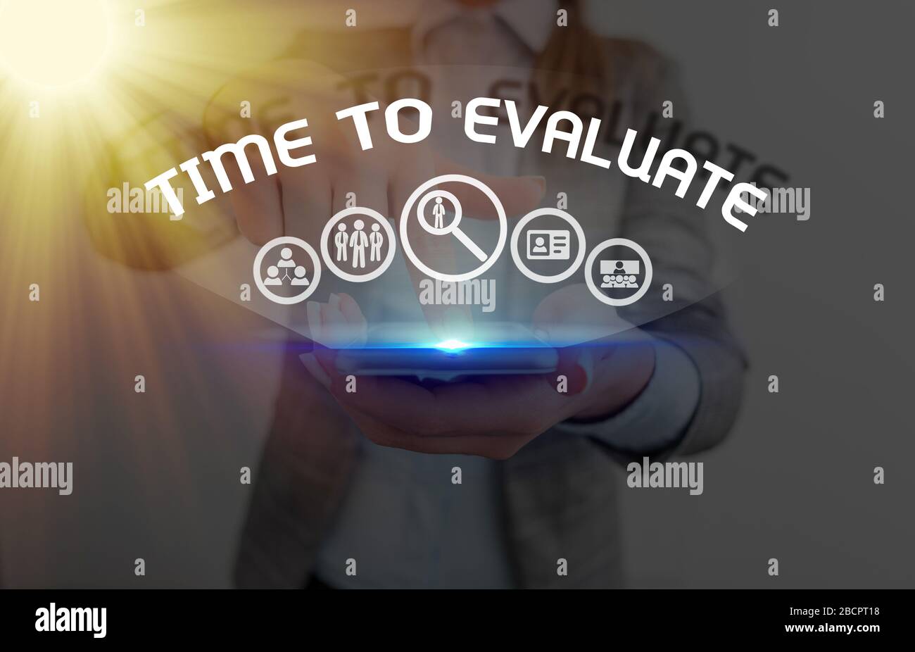 Conceptual hand writing showing Time To Evaluate. Concept meaning judge ...
