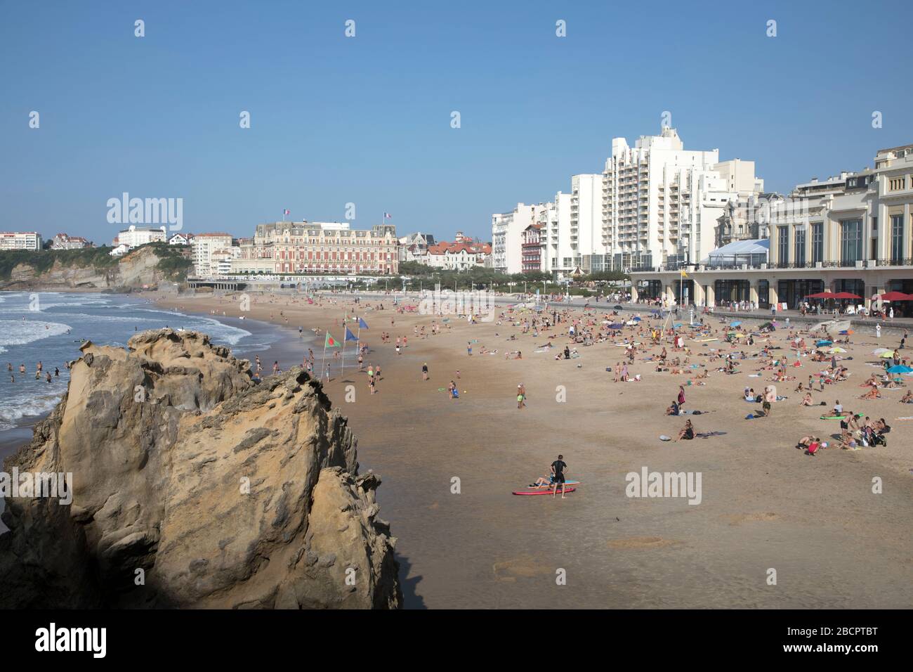 The Grande Plage at Biarritz with Stock Photo - Alamy