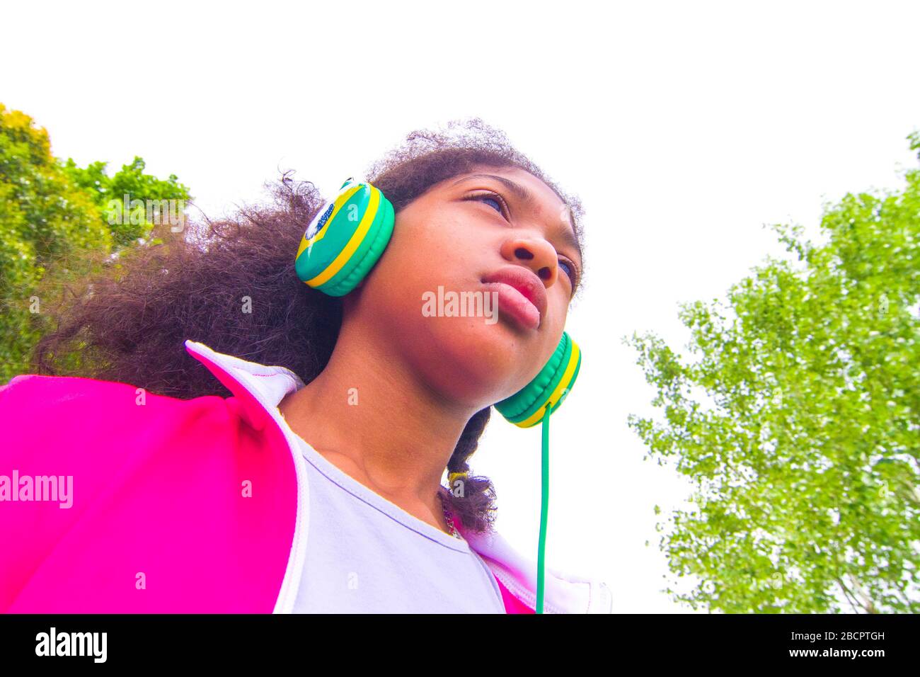 brave young Brazilian woman faces the world and the future with a ...