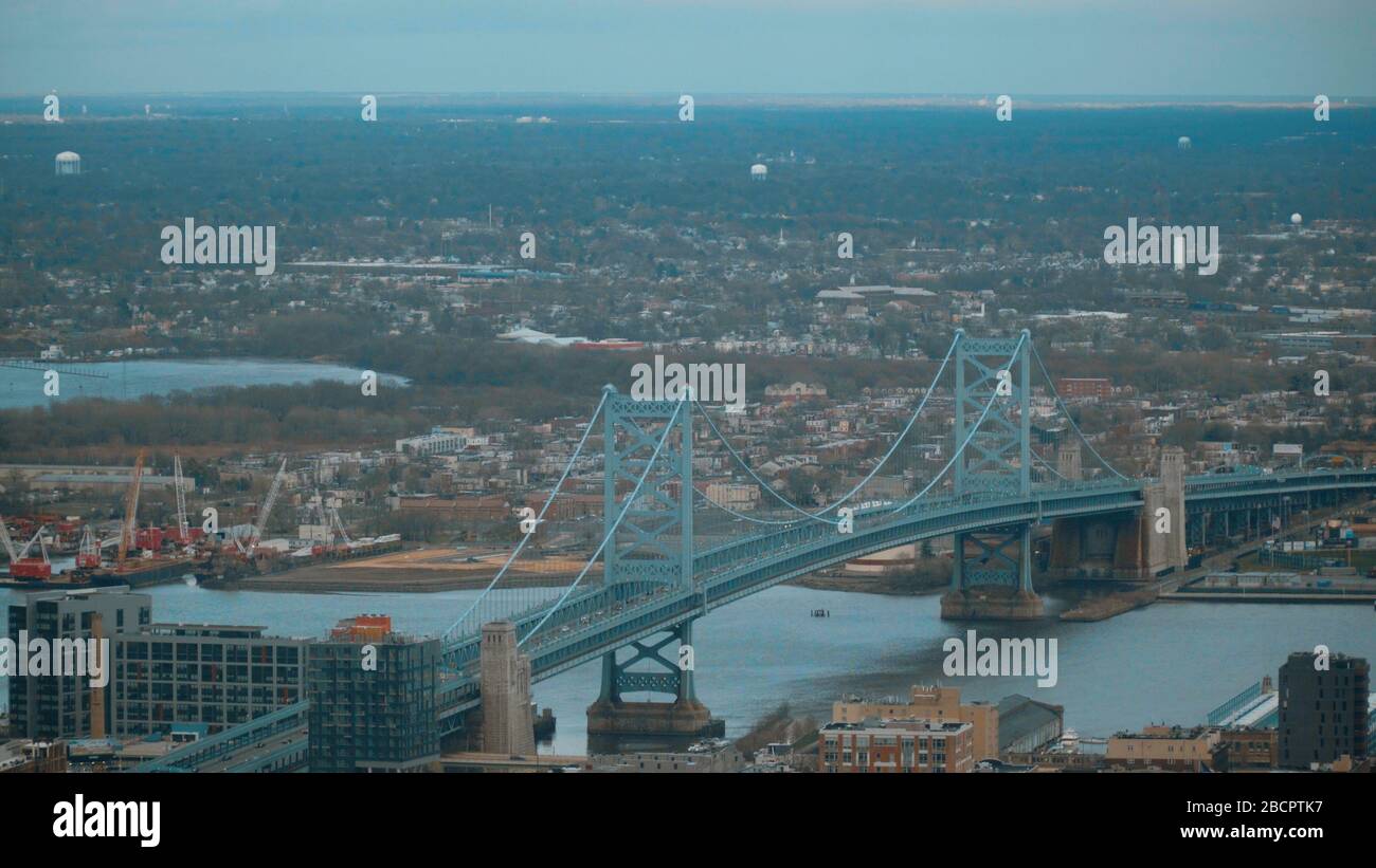 Ben Franklin Bridge over Delaware River in Philadelphia - travel ...
