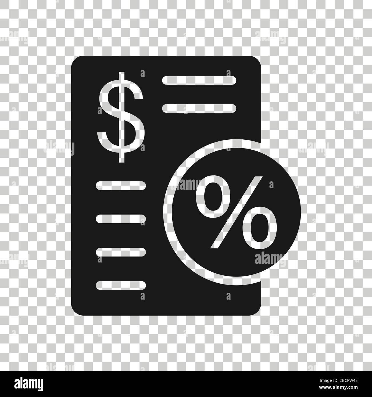 Tax payment icon in flat style. Budget invoice vector illustration on ...