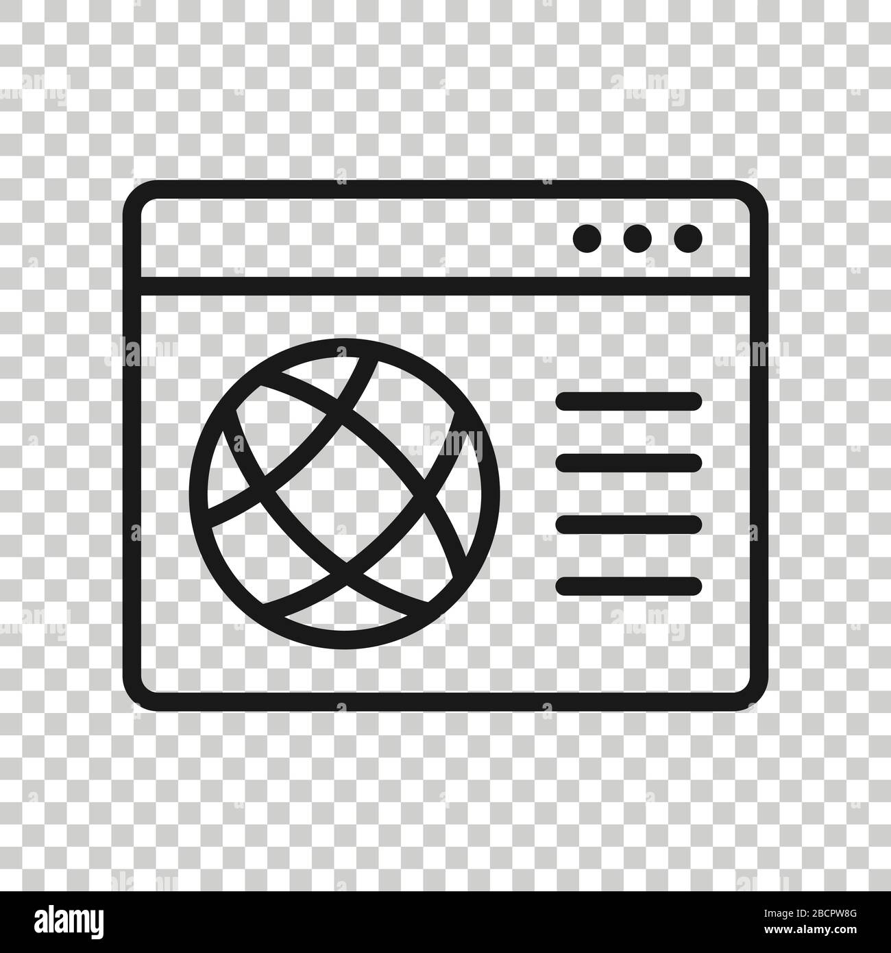 Website domain icon in flat style. Global internet address vector illustration on white isolated ...