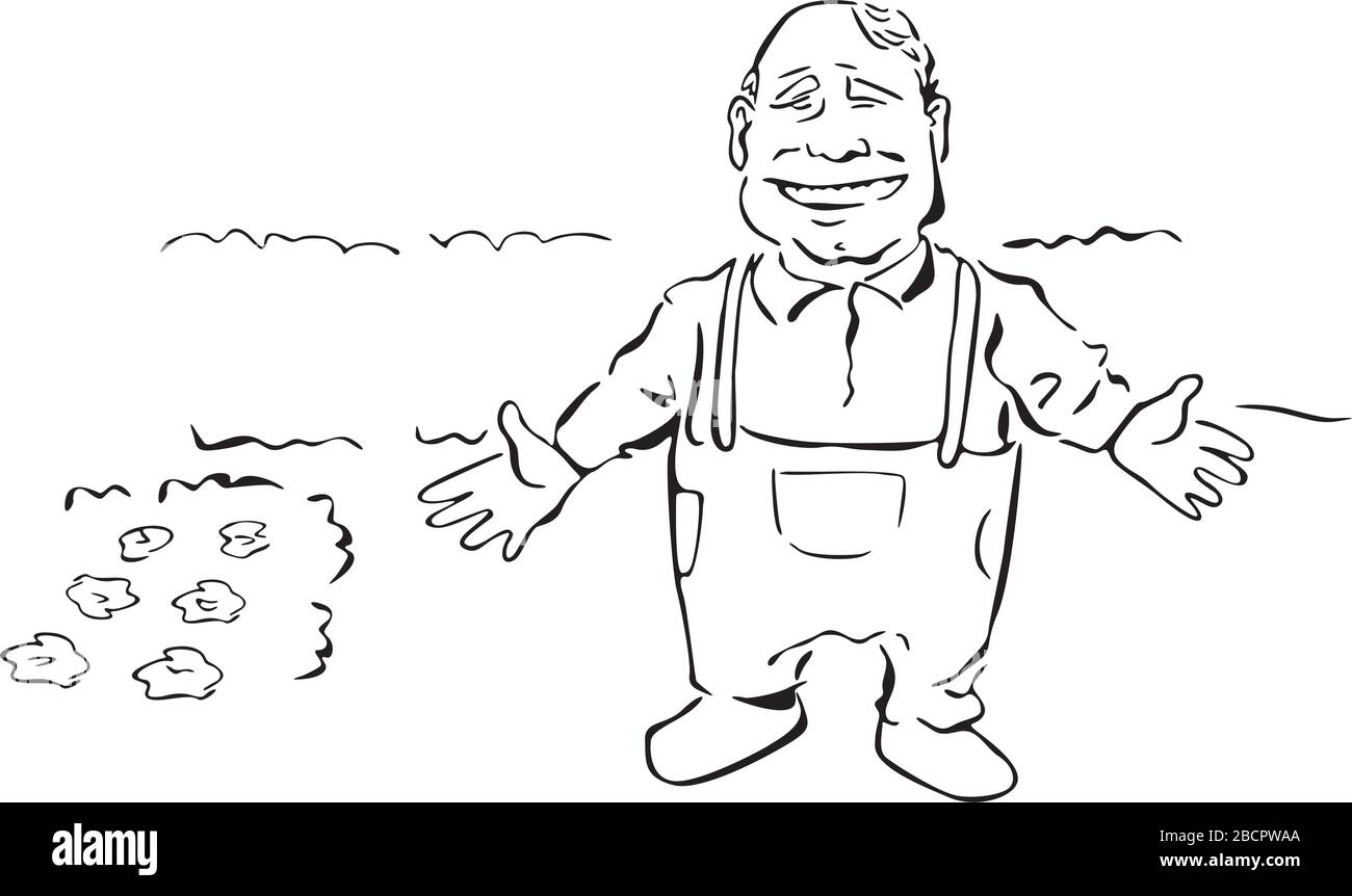 Garden tools drawing vector vectors Cut Out Stock Images & Pictures - Alamy