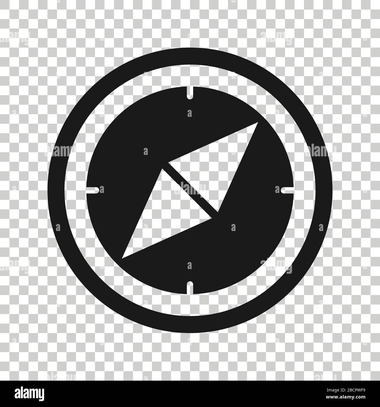 Compass icon in flat style. Navigation equipment vector illustration on ...