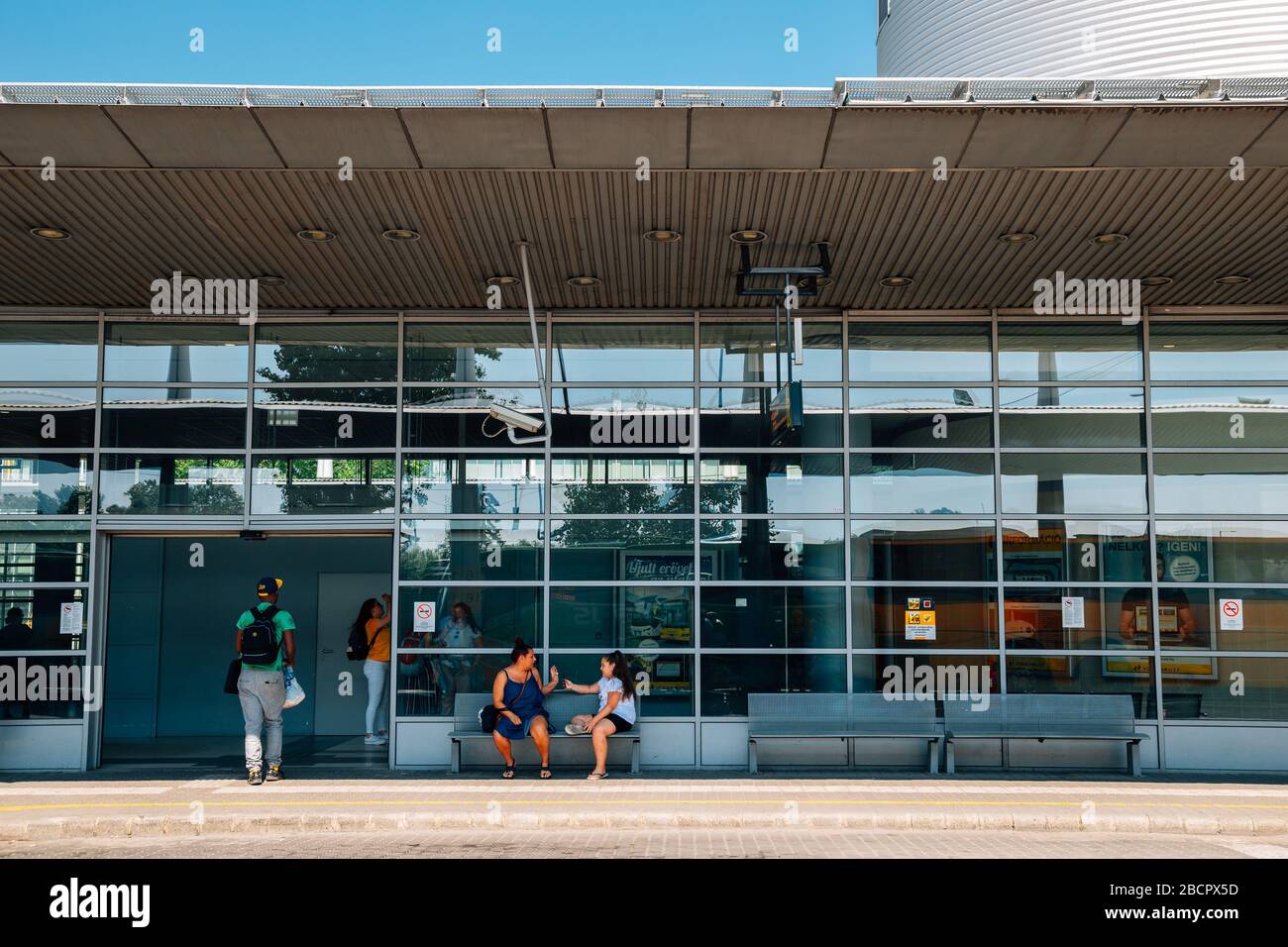 Budapest, Hungary - June 25, 2019 : Nepliget bus terminal Stock Photo ...