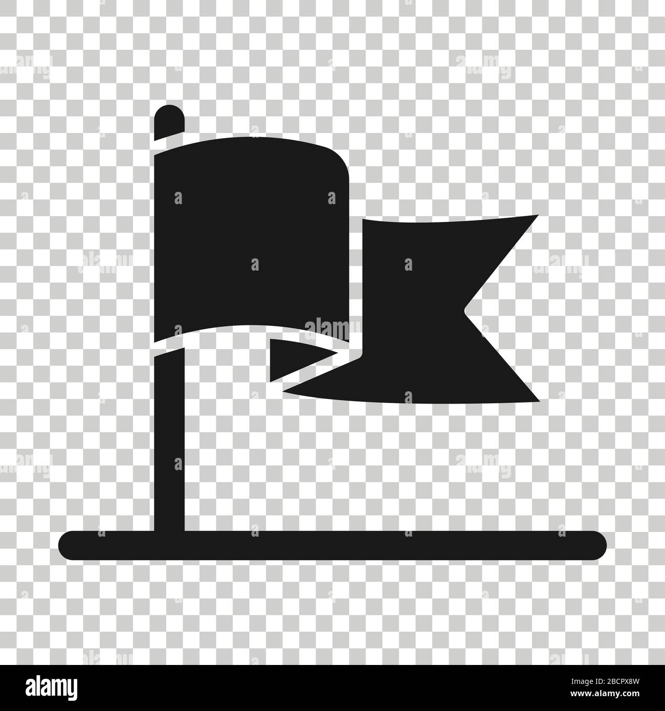 Flag icon in flat style. Pin vector illustration on white isolated ...