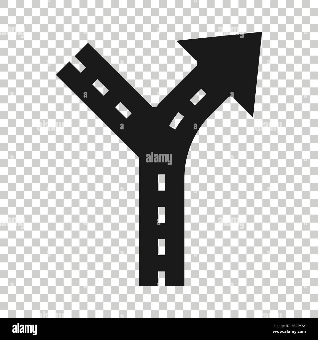 Crossroad icon in flat style. Road direction navigation vector ...