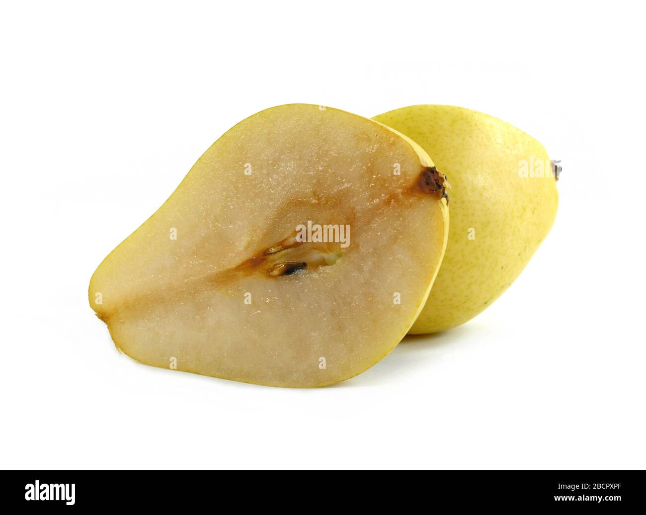 Half of pear isolated on white background. Organic pear on white ...