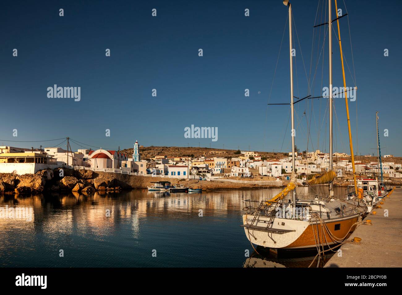 Greece, Kassos island: The old port of Bouka. Located near the main ...