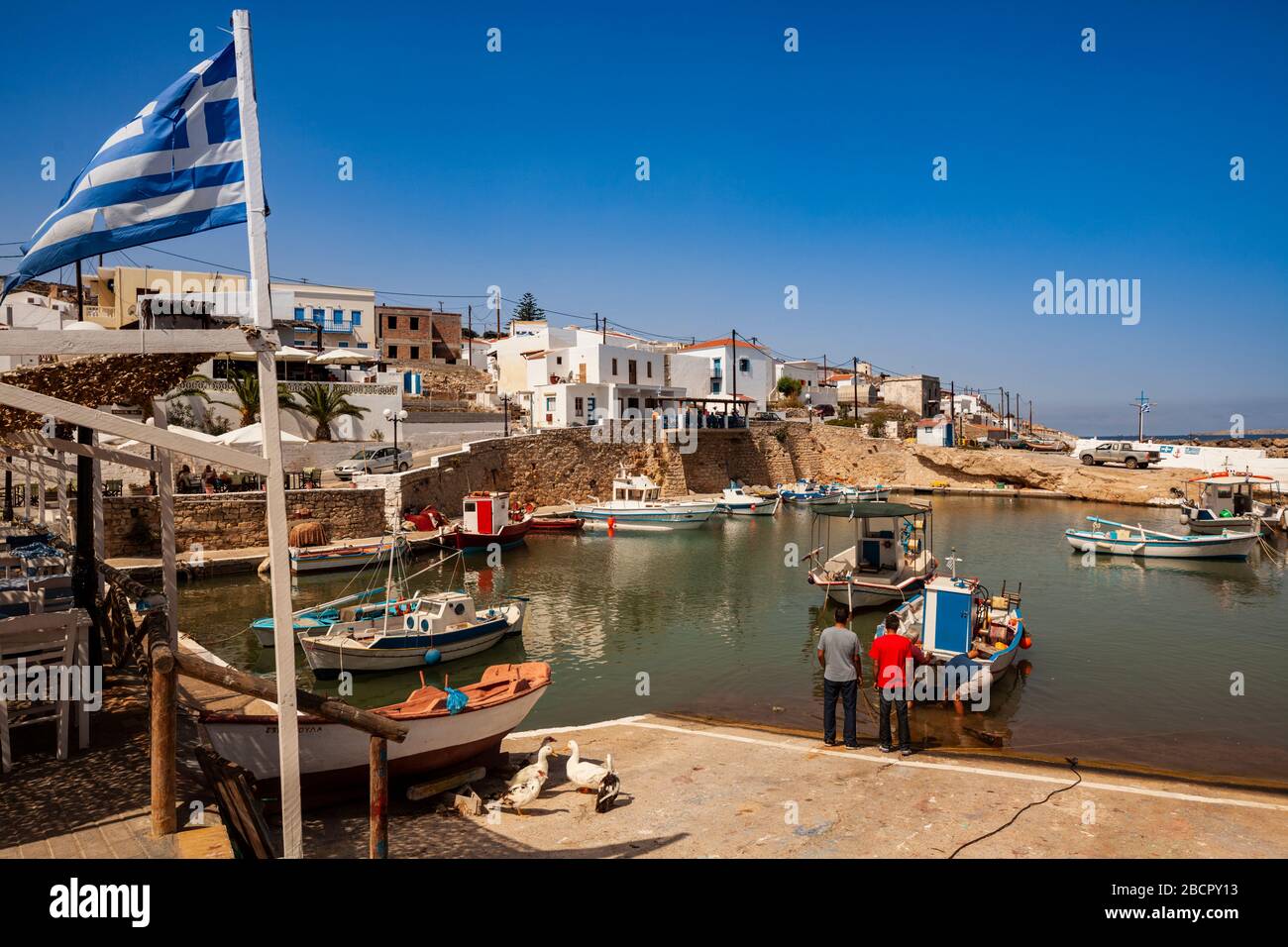 Greece, Kassos island: The old port of Bouka. Located near the main ...
