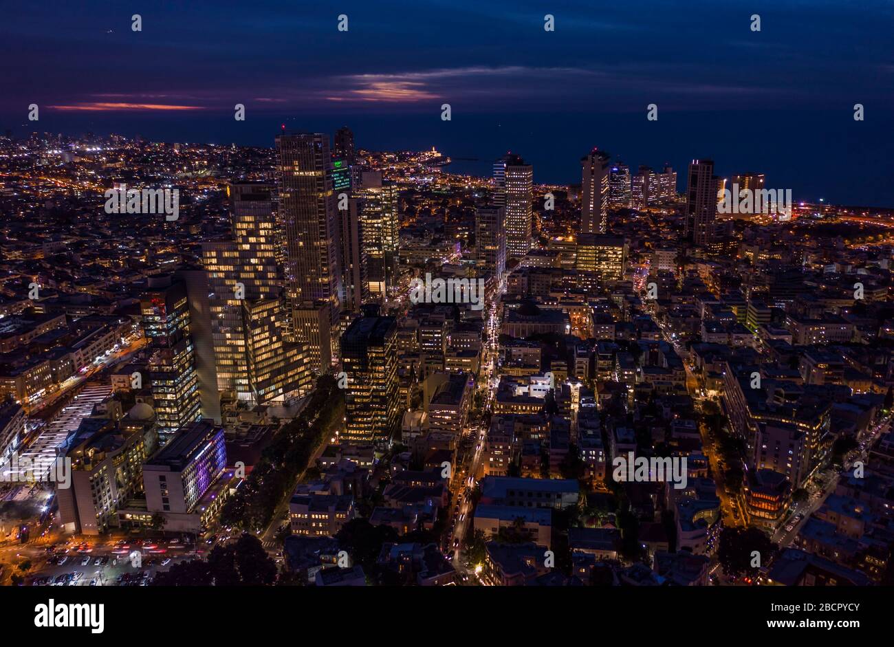 Tel Aviv city center aerial view, Israel Stock Photo - Alamy