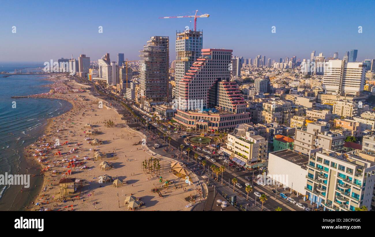 Tel Aviv promenade aerial view, Israel Stock Photo - Alamy