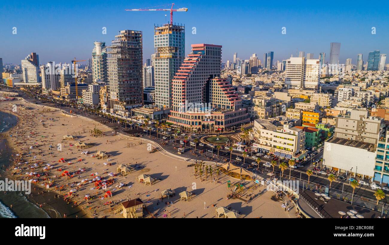 Tel Aviv promenade aerial view, Israel Stock Photo - Alamy