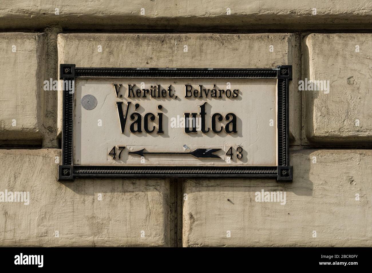 Hungary, Budapest - Váci utca (street) is one of the main pedestrian ...