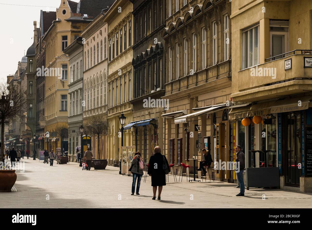Hungary, Budapest - Váci utca (street) is one of the main pedestrian ...