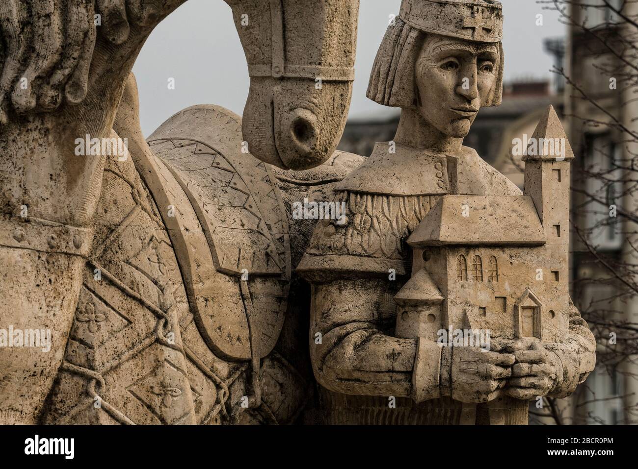 Hungary, Budapest - Gellert Hill and St Stephen's Statue Stock Photo ...