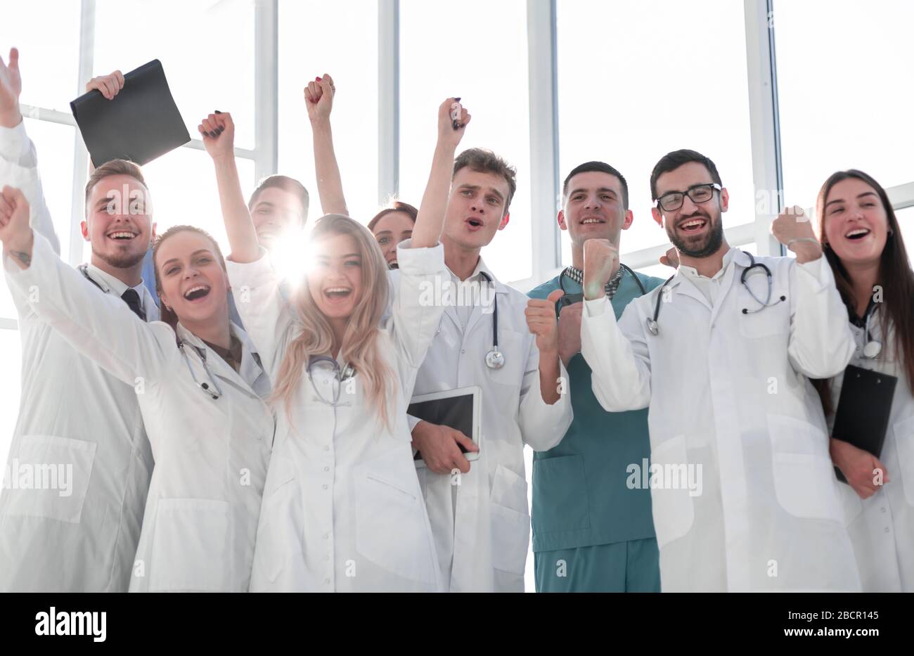 group of happy medical professionals. photo with copy space Stock Photo ...