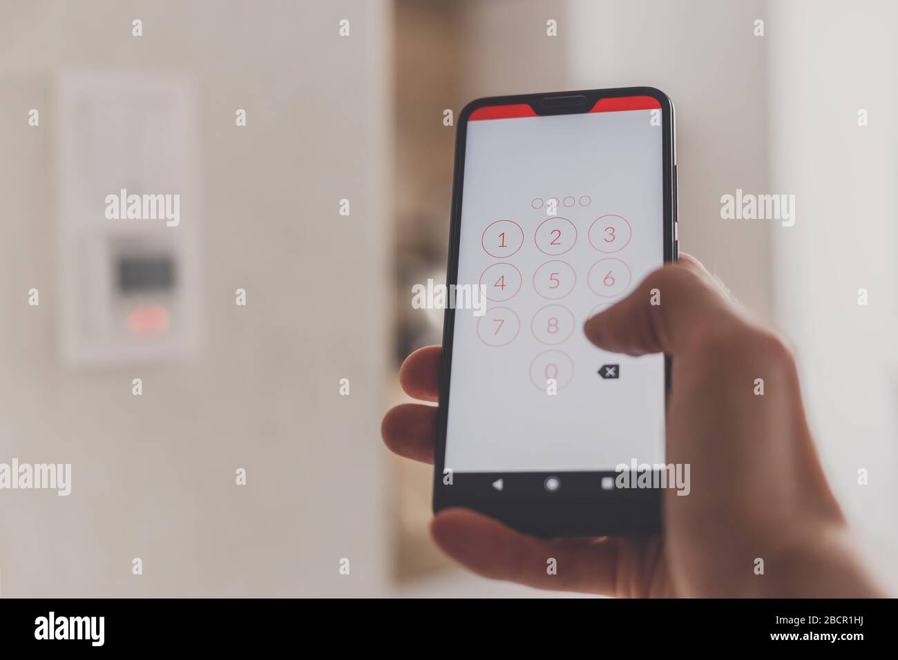Access to the smart home system, security system menu to the access ...