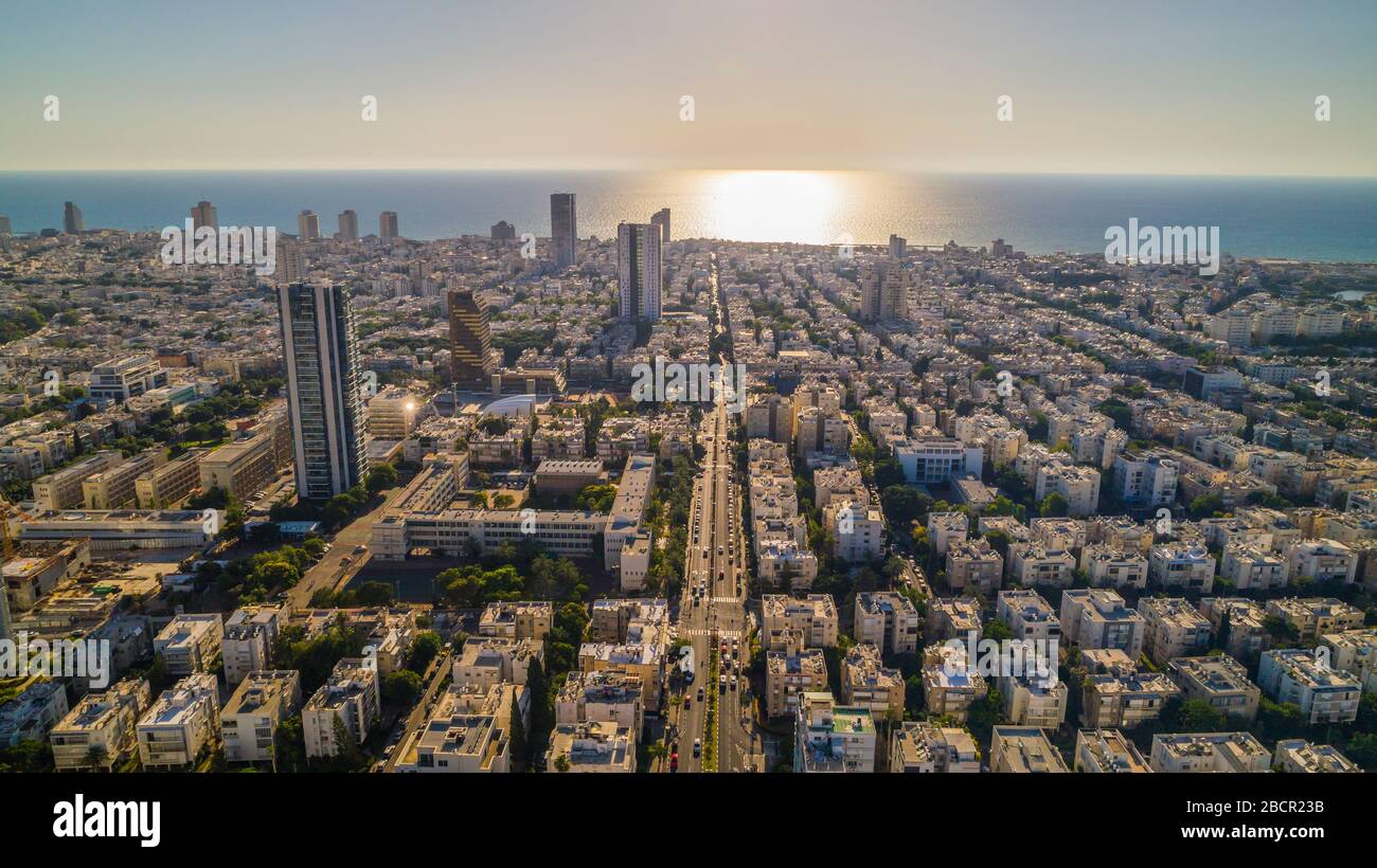 Tel Aviv city center aerial view, Israel Stock Photo - Alamy