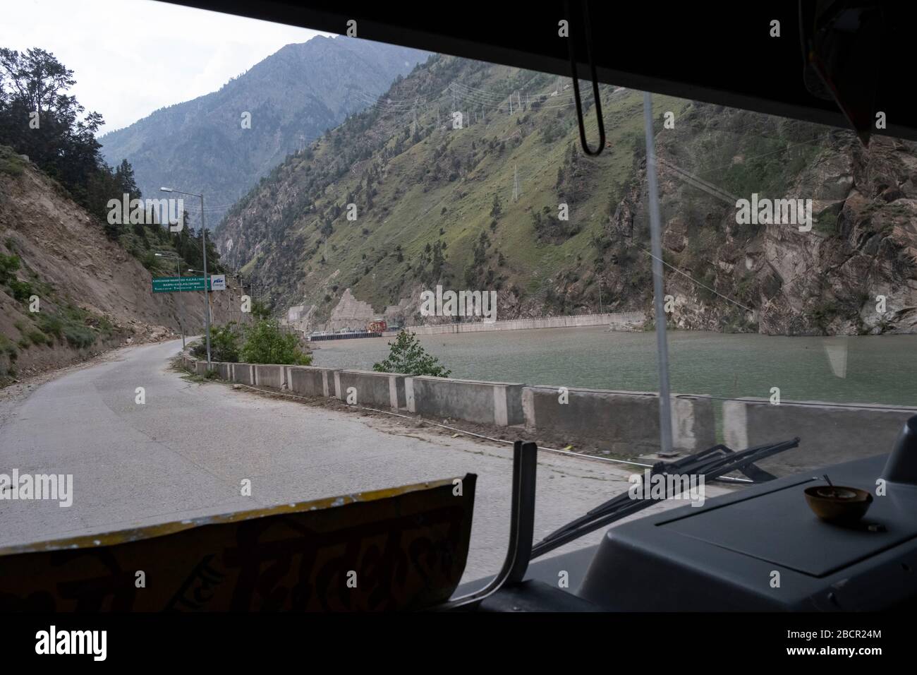 View of Sangla Rakchham road, HImachal Pradesh, India. Thee road runs ...