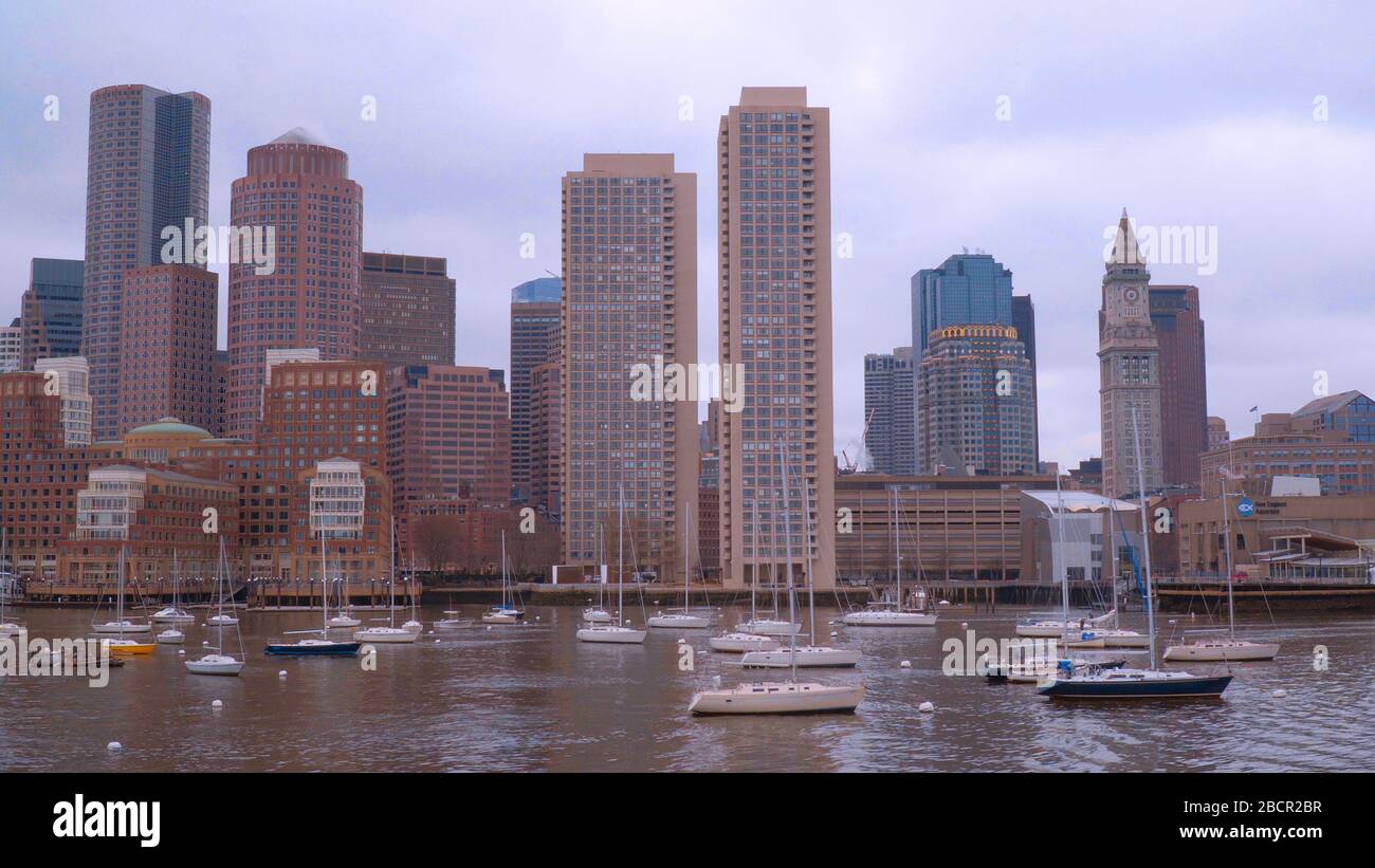 Beautiful Skyline of Boston view from the harbor - travel photography ...