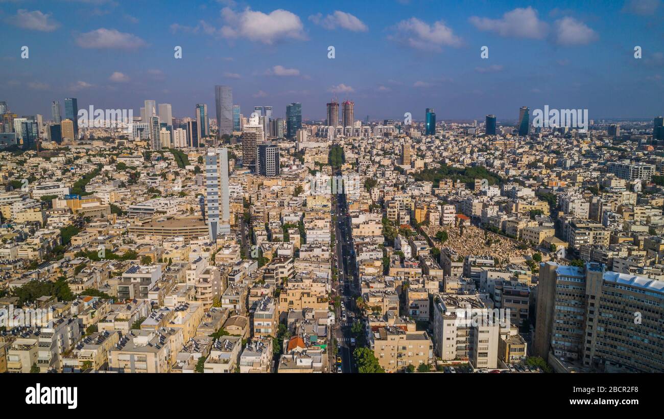 Tel Aviv city center aerial view, Israel Stock Photo - Alamy