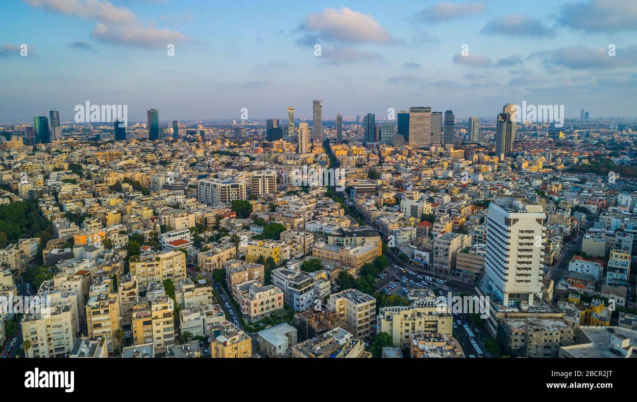 Tel Aviv city center aerial view, Israel Stock Photo - Alamy